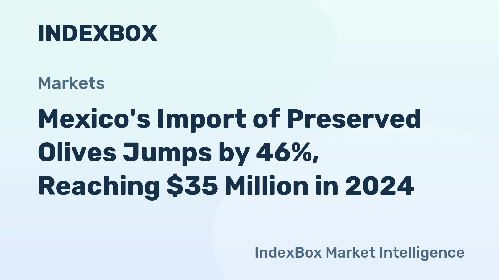 Mexico's Import of Preserved Olives Jumps by 46%, Reaching $35 Million in 2024