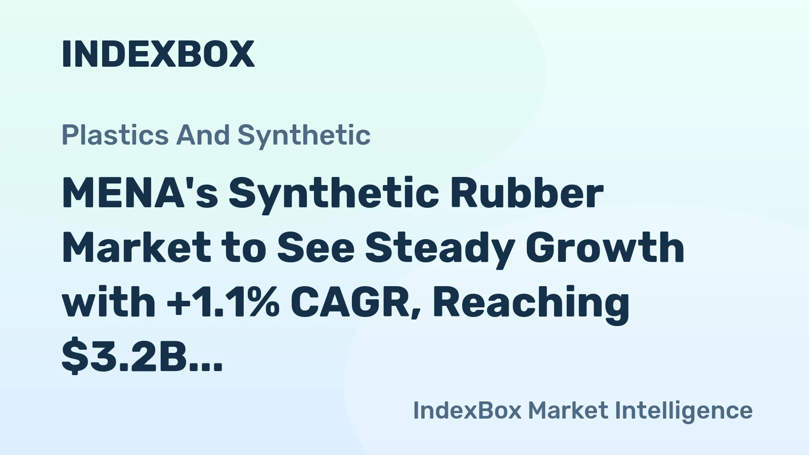 MENA's Synthetic Rubber Market to See Steady Growth with +1.1% CAGR, Reaching $3.2B by 2035