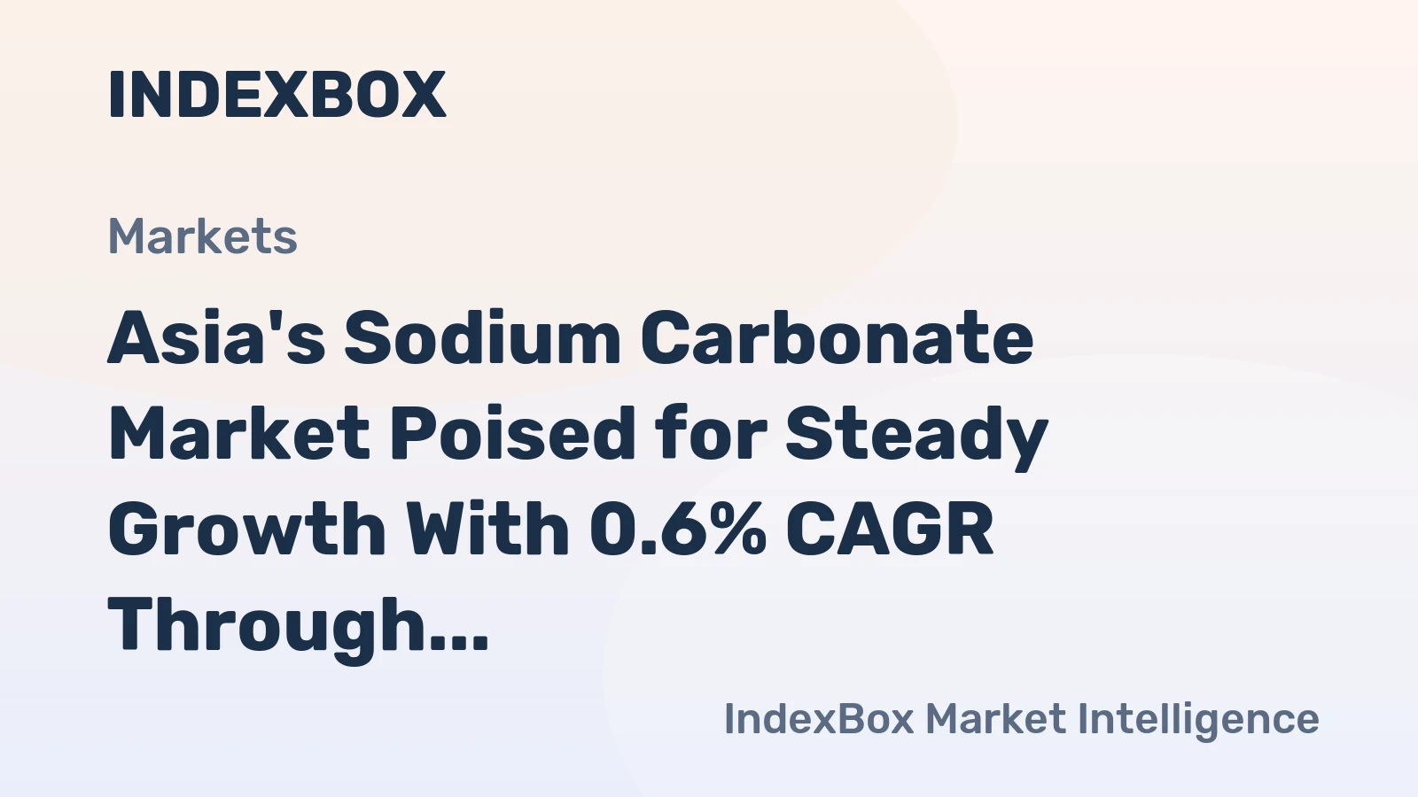 Asia's Sodium Carbonate Market Poised for Steady Growth With 0.6% CAGR Through 2035