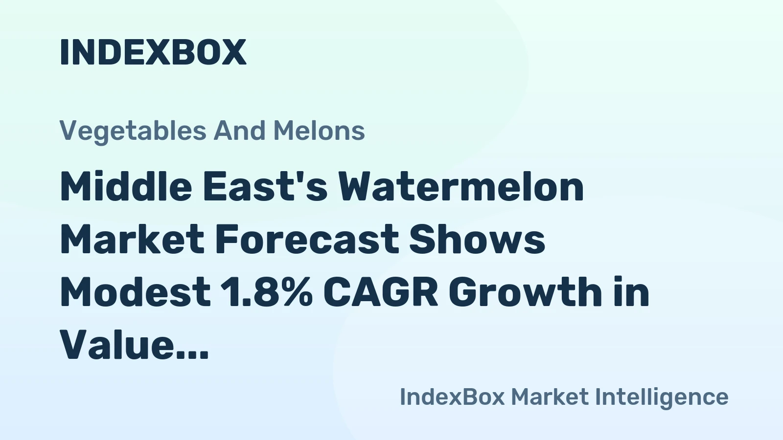 Middle East's Watermelon Market Forecast Shows Modest 1.8% CAGR Growth in Value Amid Production Declines