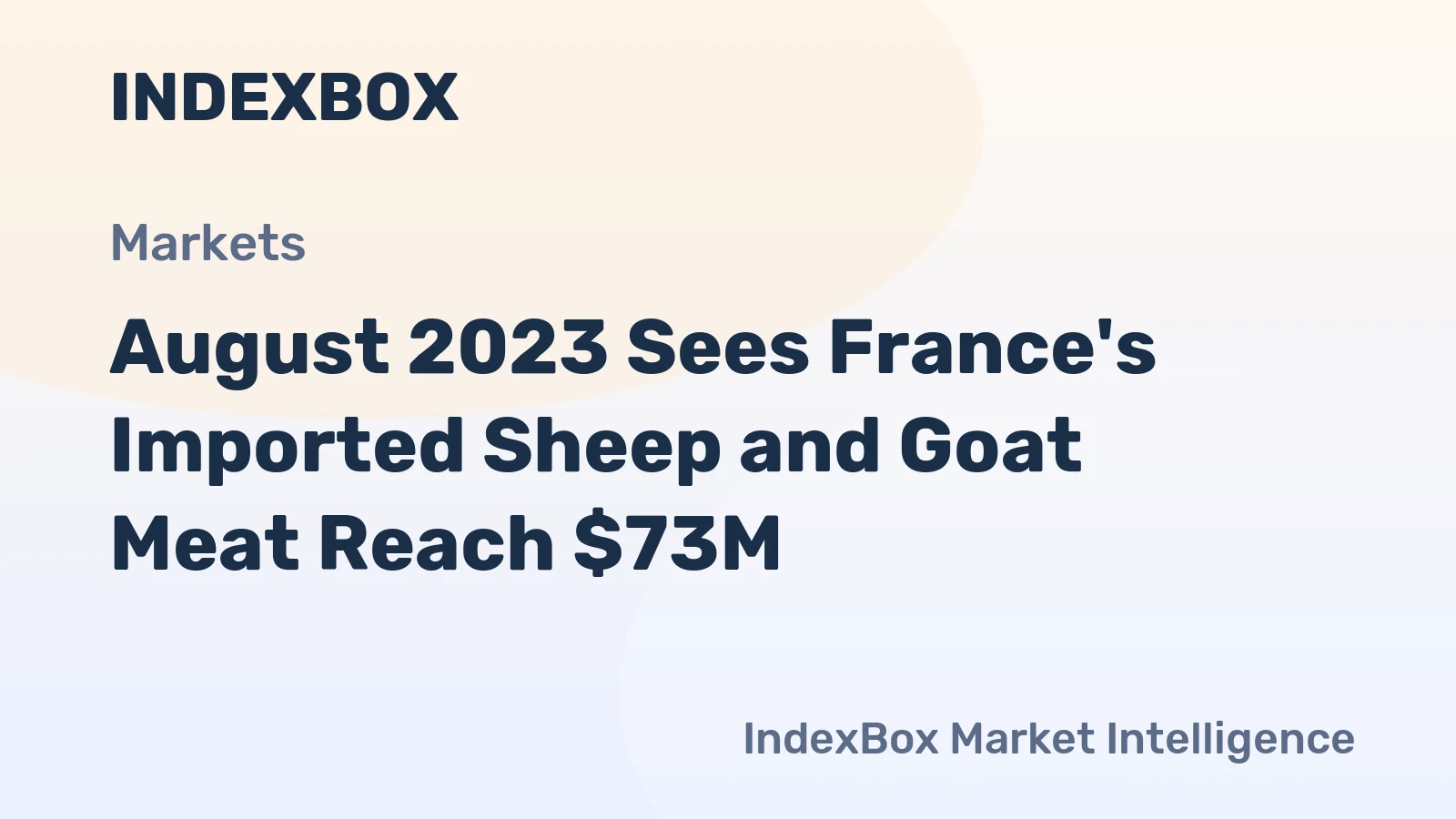 August 2023 Sees France's Imported Sheep and Goat Meat Reach $73M