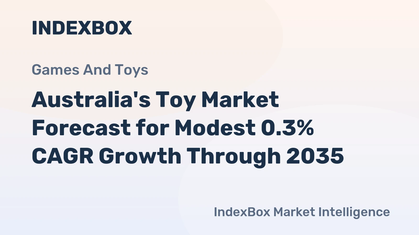 Australia's Toy Market Forecast for Modest 0.3% CAGR Growth Through 2035