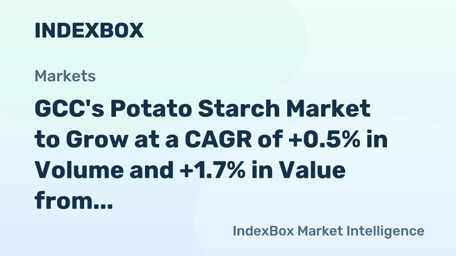 GCC's Potato Starch Market to Grow at a CAGR of +0.5% in Volume and +1.7% in Value from 2024 to 2035