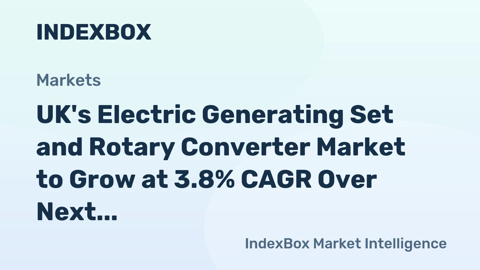 UK's Electric Generating Set and Rotary Converter Market to Grow at 3.8% CAGR Over Next Decade