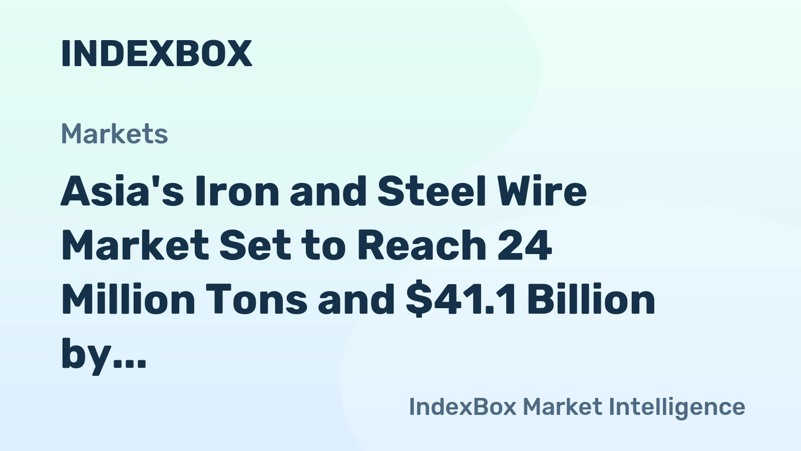 Asia's Iron and Steel Wire Market Set to Reach 24 Million Tons and $41.1 Billion by 2035