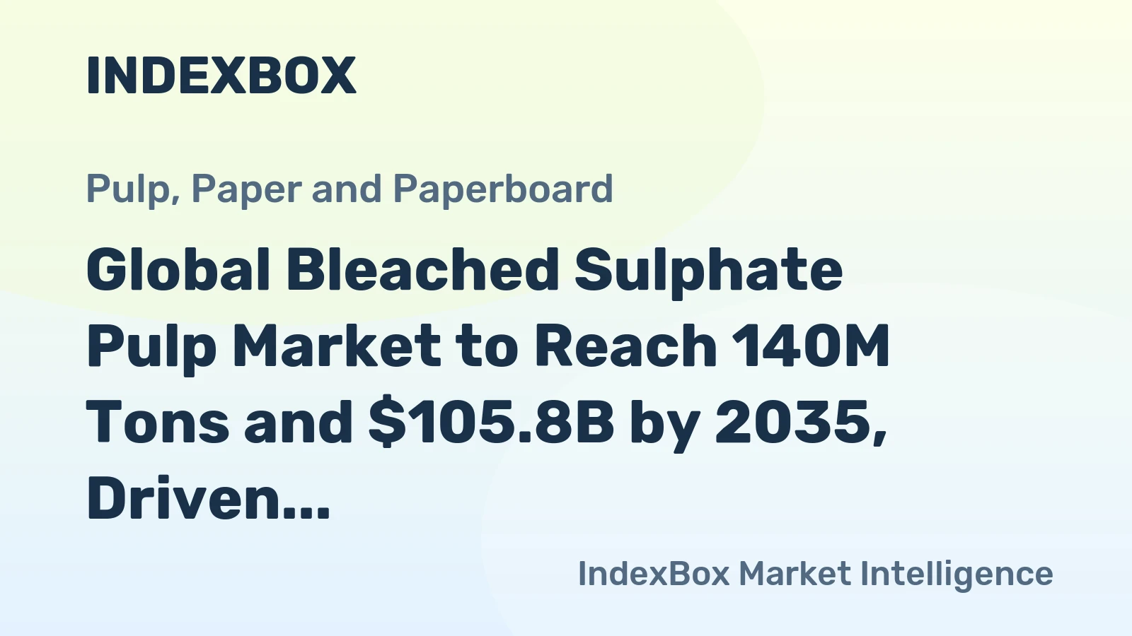 Global Bleached Sulphate Pulp Market to Reach 140M Tons and $105.8B by 2035, Driven by Increasing Demand Worldwide