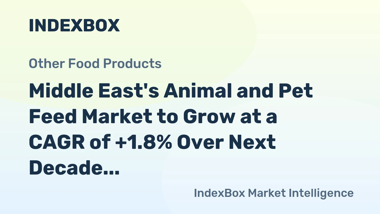 Middle East's Animal and Pet Feed Market to Grow at a CAGR of +1.8% Over Next Decade