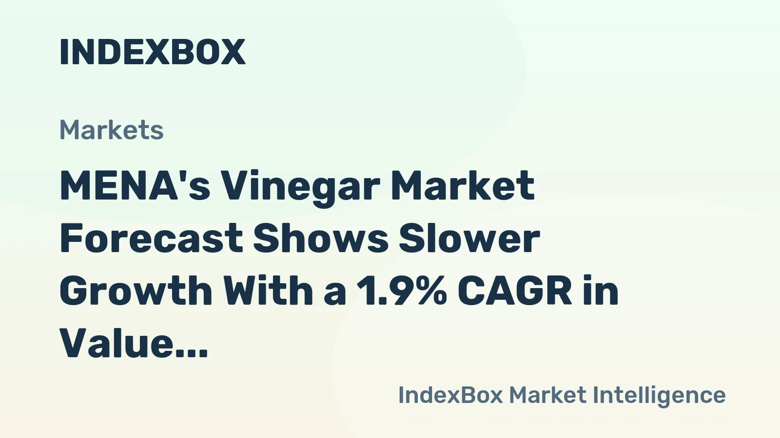 MENA's Vinegar Market Forecast Shows Slower Growth With a 1.9% CAGR in Value Through 2035