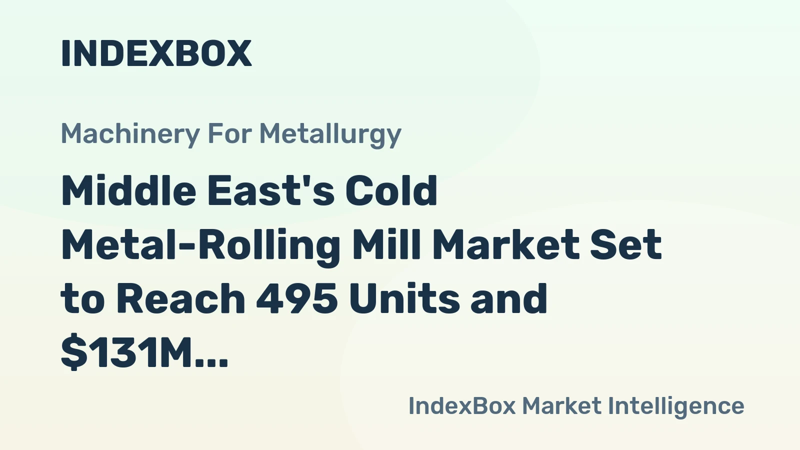 Middle East's Cold Metal-Rolling Mill Market Set to Reach 495 Units and $131M by 2035