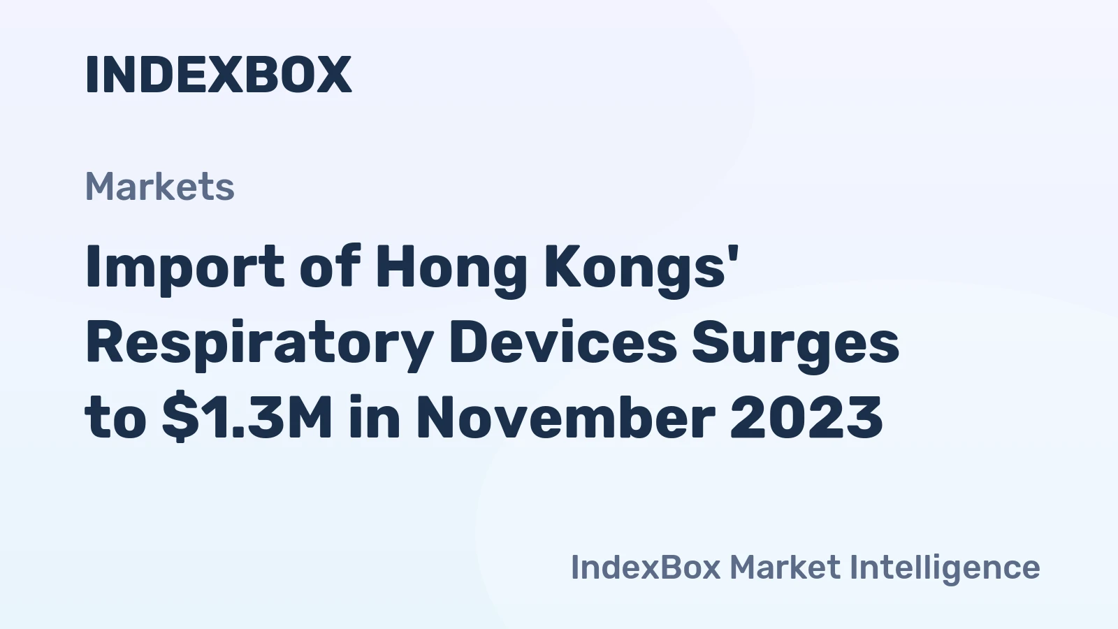 Import of Hong Kongs' Respiratory Devices Surges to $1.3M in November 2023