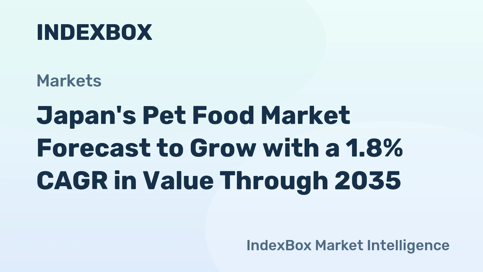 Japan's Pet Food Market Forecast to Grow with a 1.8% CAGR in Value Through 2035