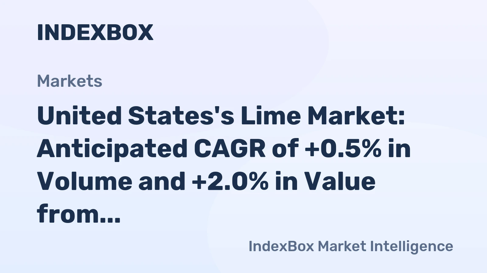 United States's Lime Market: Anticipated CAGR of +0.5% in Volume and +2.0% in Value from 2024 to 2035