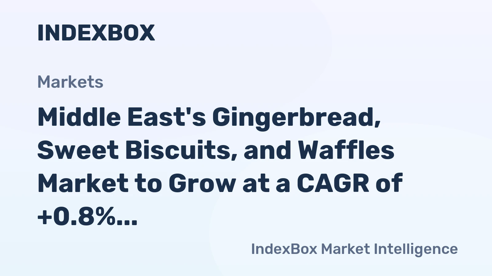 Middle East's Gingerbread, Sweet Biscuits, and Waffles Market to Grow at a CAGR of +0.8% Through 2035, Reaching $12.2B in Value