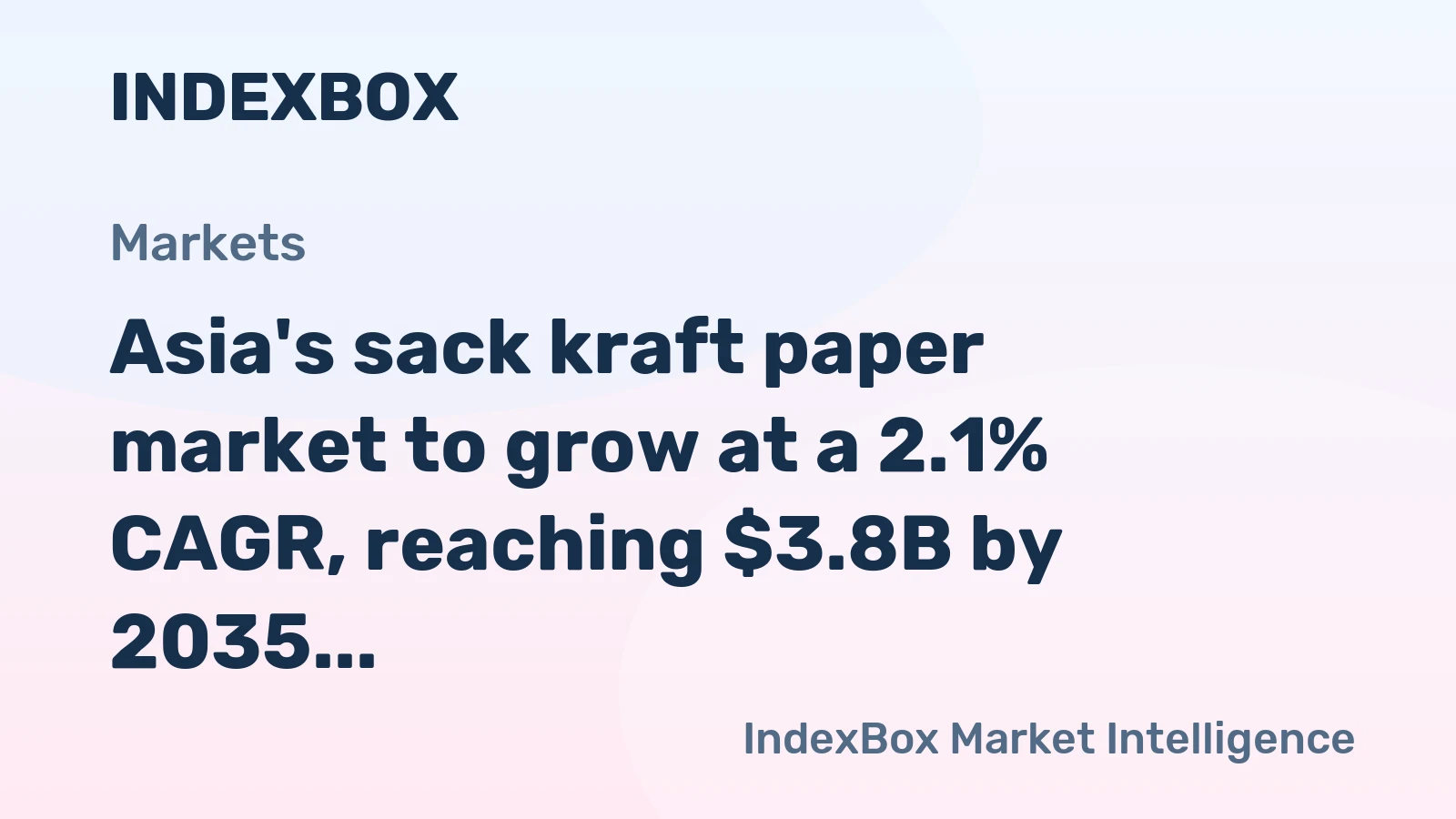 Asia's sack kraft paper market to grow at a 2.1% CAGR, reaching $3.8B by 2035, driven by sustained demand.