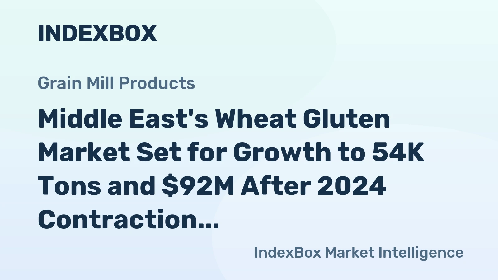 Middle East's Wheat Gluten Market Set for Growth to 54K Tons and $92M After 2024 Contraction