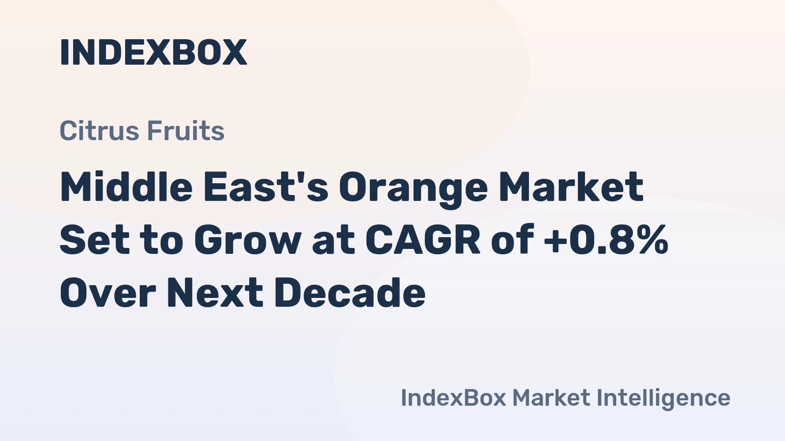 Middle East's Orange Market Set to Grow at CAGR of +0.8% Over Next Decade