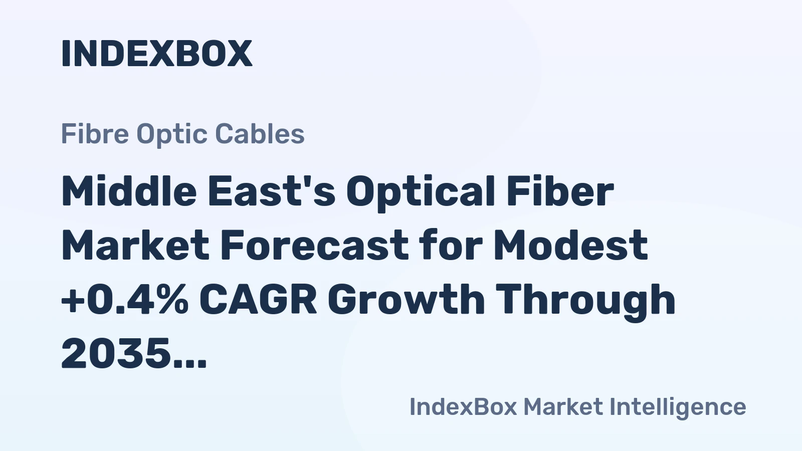 Middle East's Optical Fiber Market Forecast for Modest +0.4% CAGR Growth Through 2035