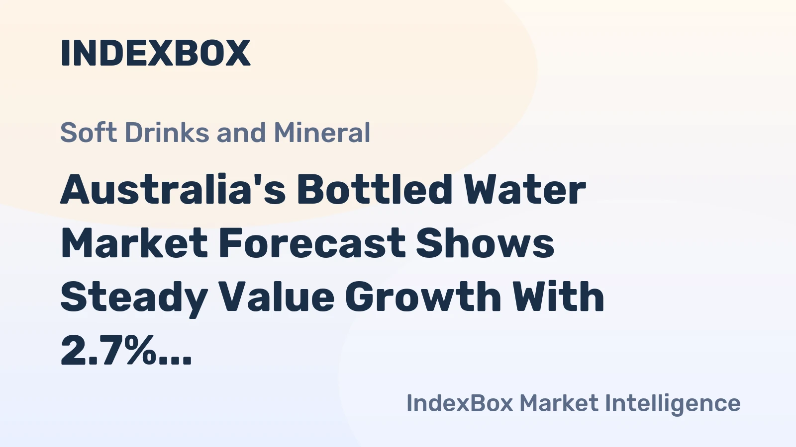 Australia's Bottled Water Market Forecast Shows Steady Value Growth With 2.7% CAGR Through 2035