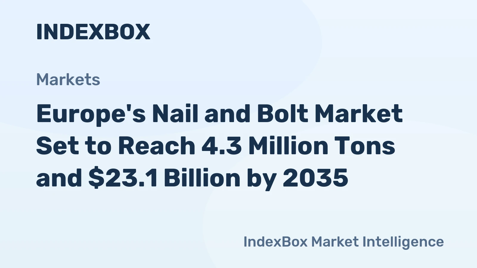 Europe's Nail and Bolt Market Set to Reach 4.3 Million Tons and $23.1 Billion by 2035