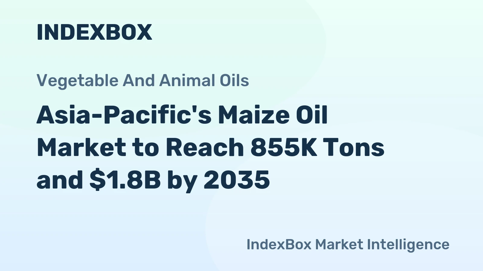 Asia-Pacific's Maize Oil Market to Reach 855K Tons and $1.8B by 2035