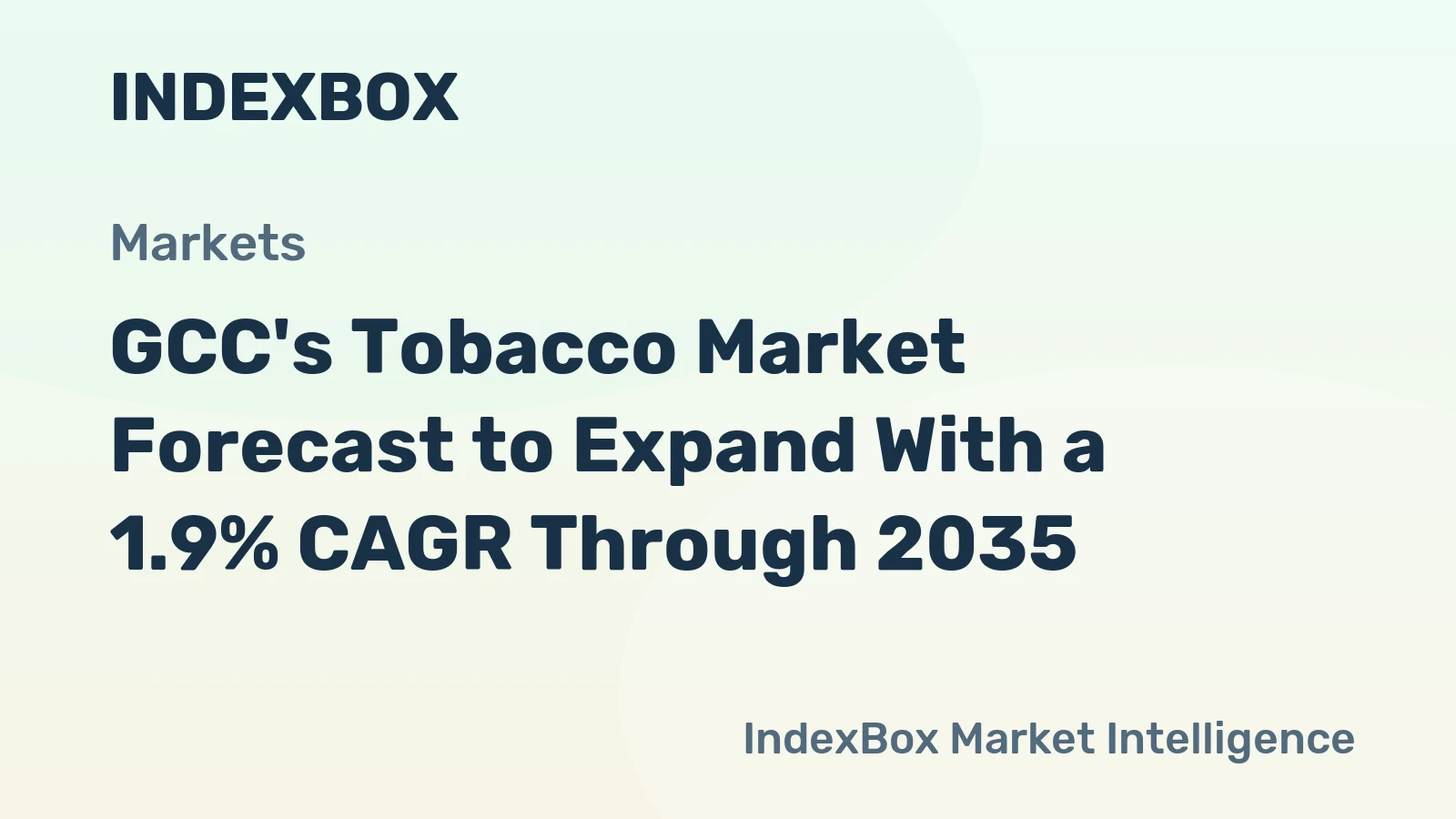 GCC's Tobacco Market Forecast to Expand With a 1.9% CAGR Through 2035