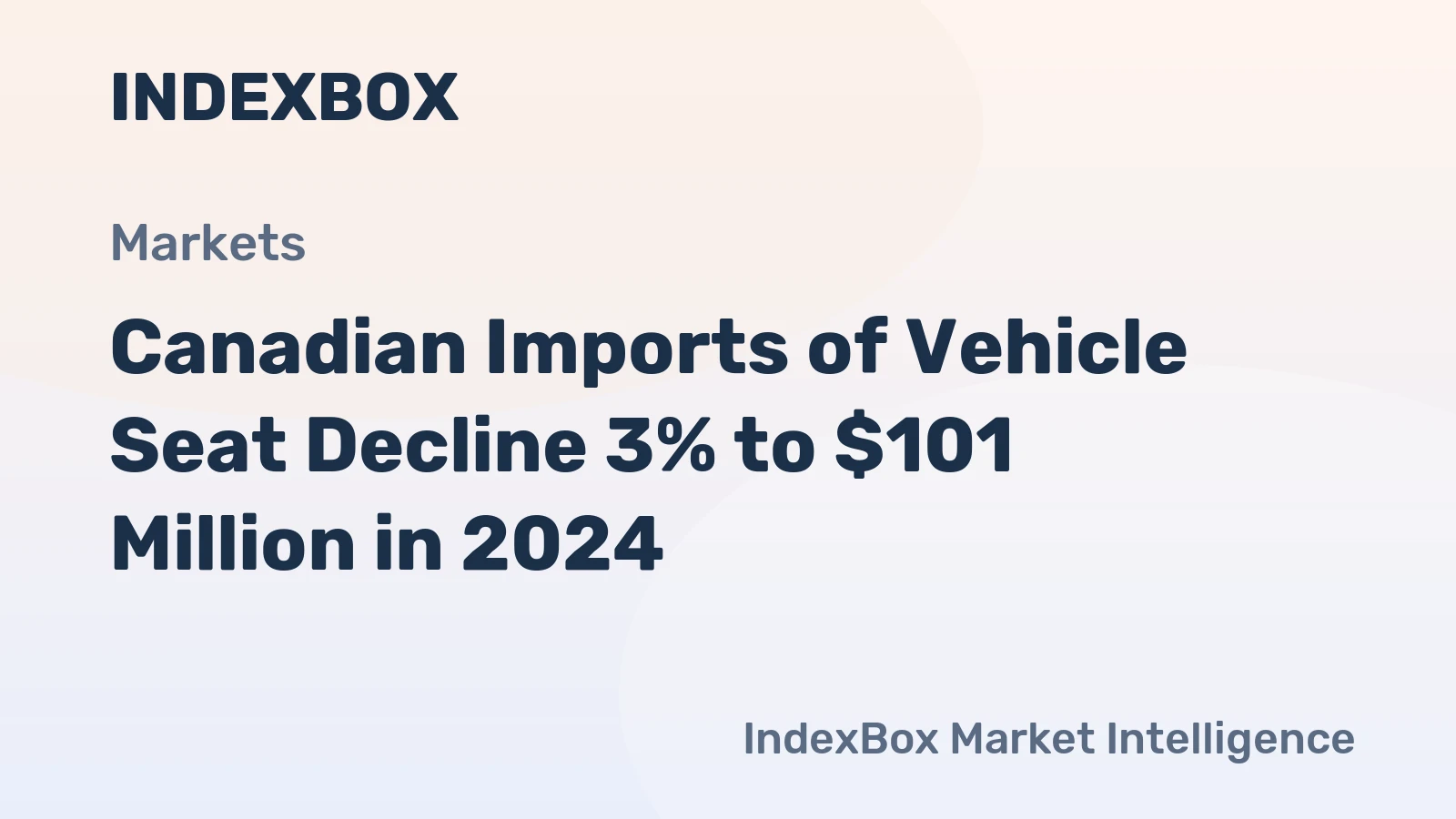 Canadian Imports of Vehicle Seat Decline 3% to $101 Million in 2024