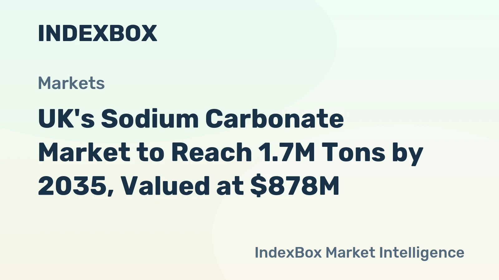 UK's Sodium Carbonate Market to Reach 1.7M Tons by 2035, Valued at $878M