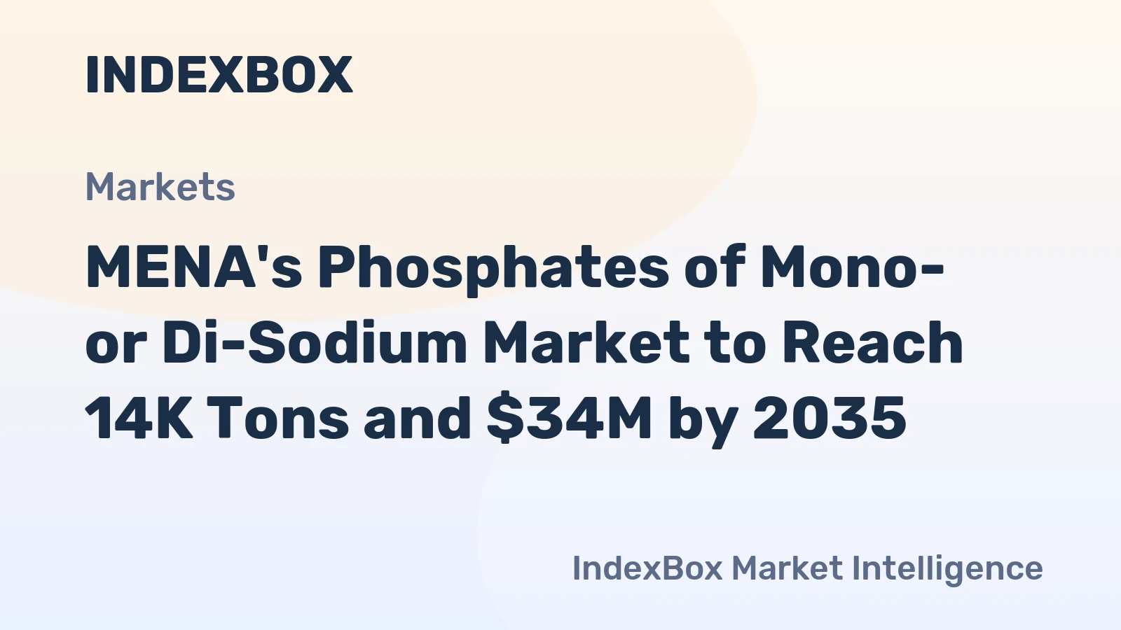 MENA's Phosphates of Mono- or Di-Sodium Market to Reach 14K Tons and $34M by 2035