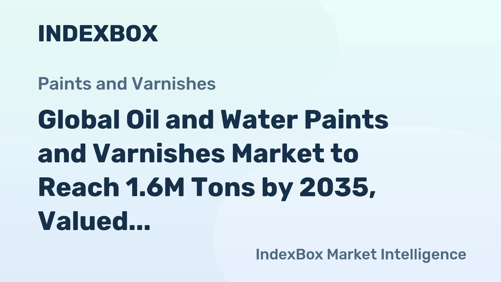 Global Oil and Water Paints and Varnishes Market to Reach 1.6M Tons by 2035, Valued at $7.9B
