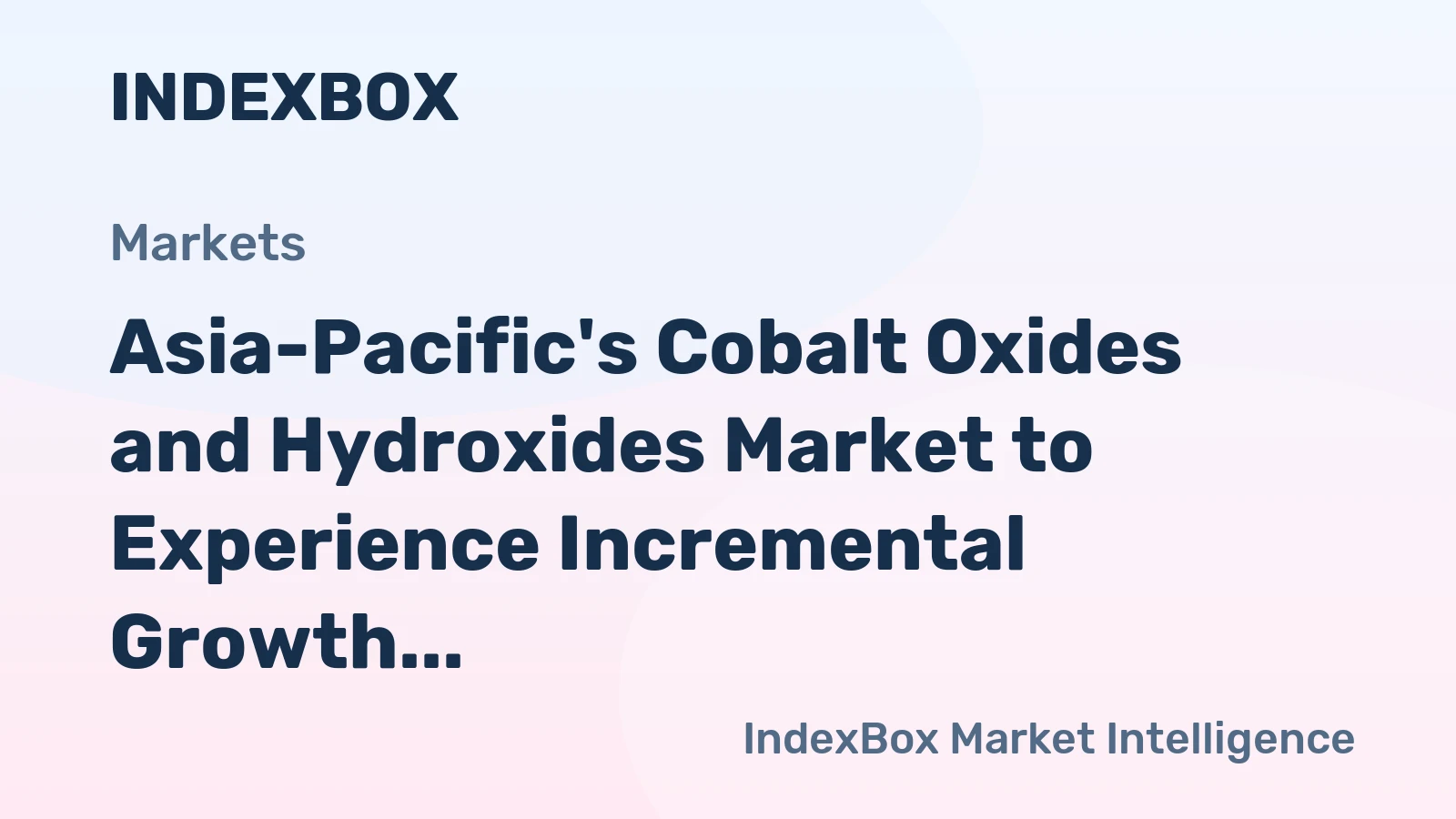 Asia-Pacific's Cobalt Oxides and Hydroxides Market to Experience Incremental Growth with CAGR of +0.4% from 2024 to 2035