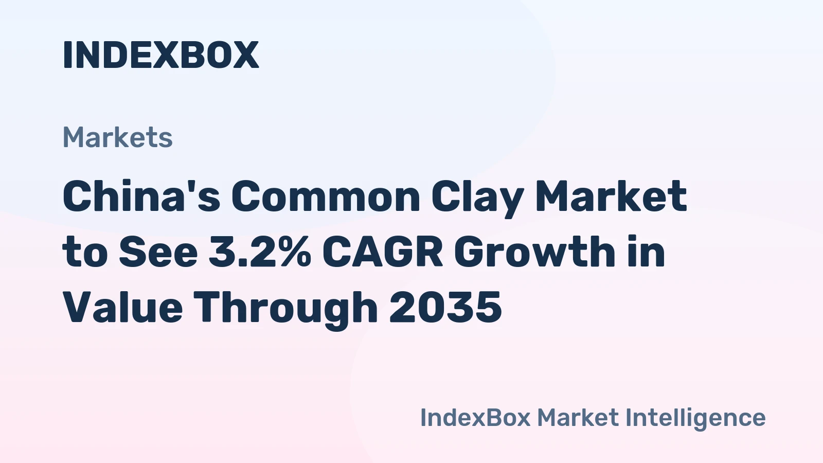 China's Common Clay Market to See 3.2% CAGR Growth in Value Through 2035