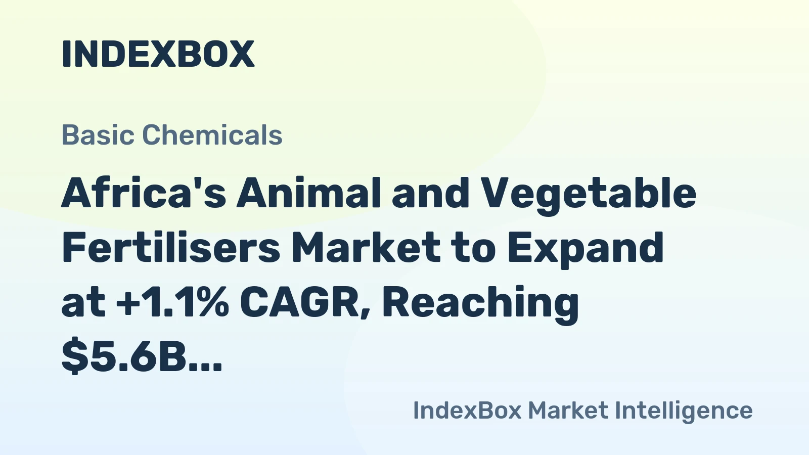 Africa's Animal and Vegetable Fertilisers Market to Expand at +1.1% CAGR, Reaching $5.6B by 2035