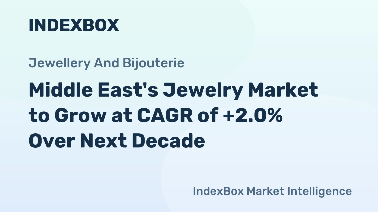 Middle East's Jewelry Market to Grow at CAGR of +2.0% Over Next Decade