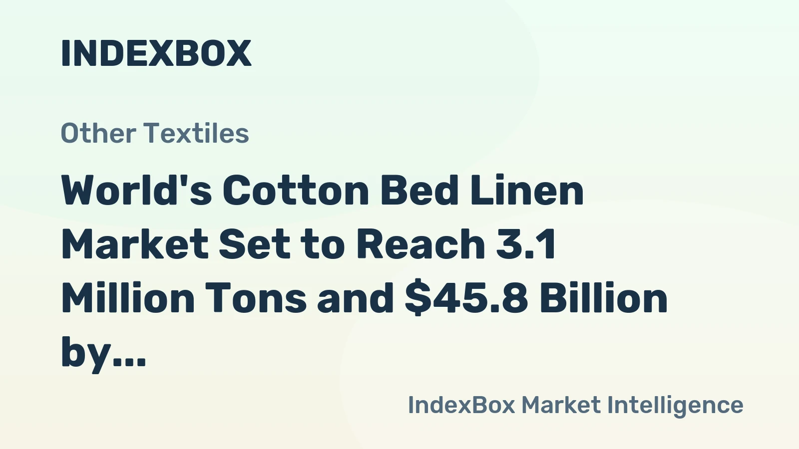 World's Cotton Bed Linen Market Set to Reach 3.1 Million Tons and $45.8 Billion by 2035