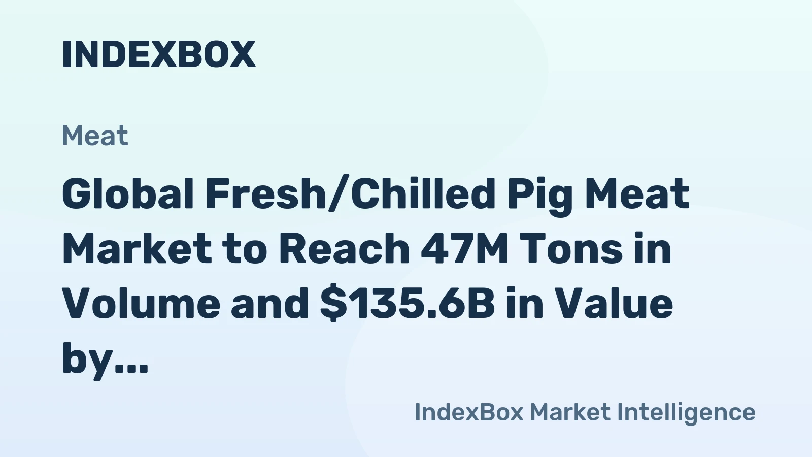 Global Fresh/Chilled Pig Meat Market to Reach 47M Tons in Volume and $135.6B in Value by 2035