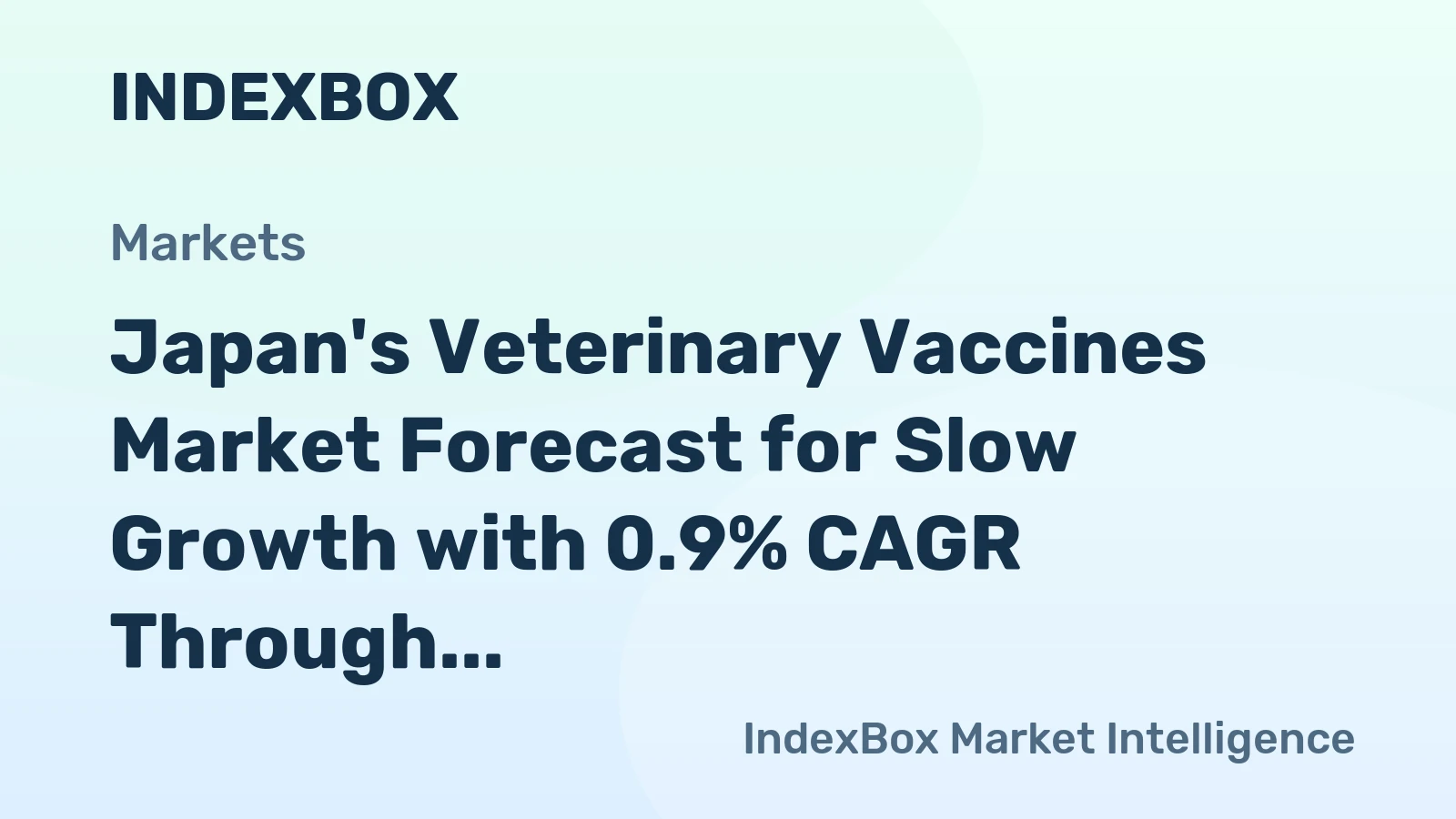 Japan's Veterinary Vaccines Market Forecast for Slow Growth with 0.9% CAGR Through 2035