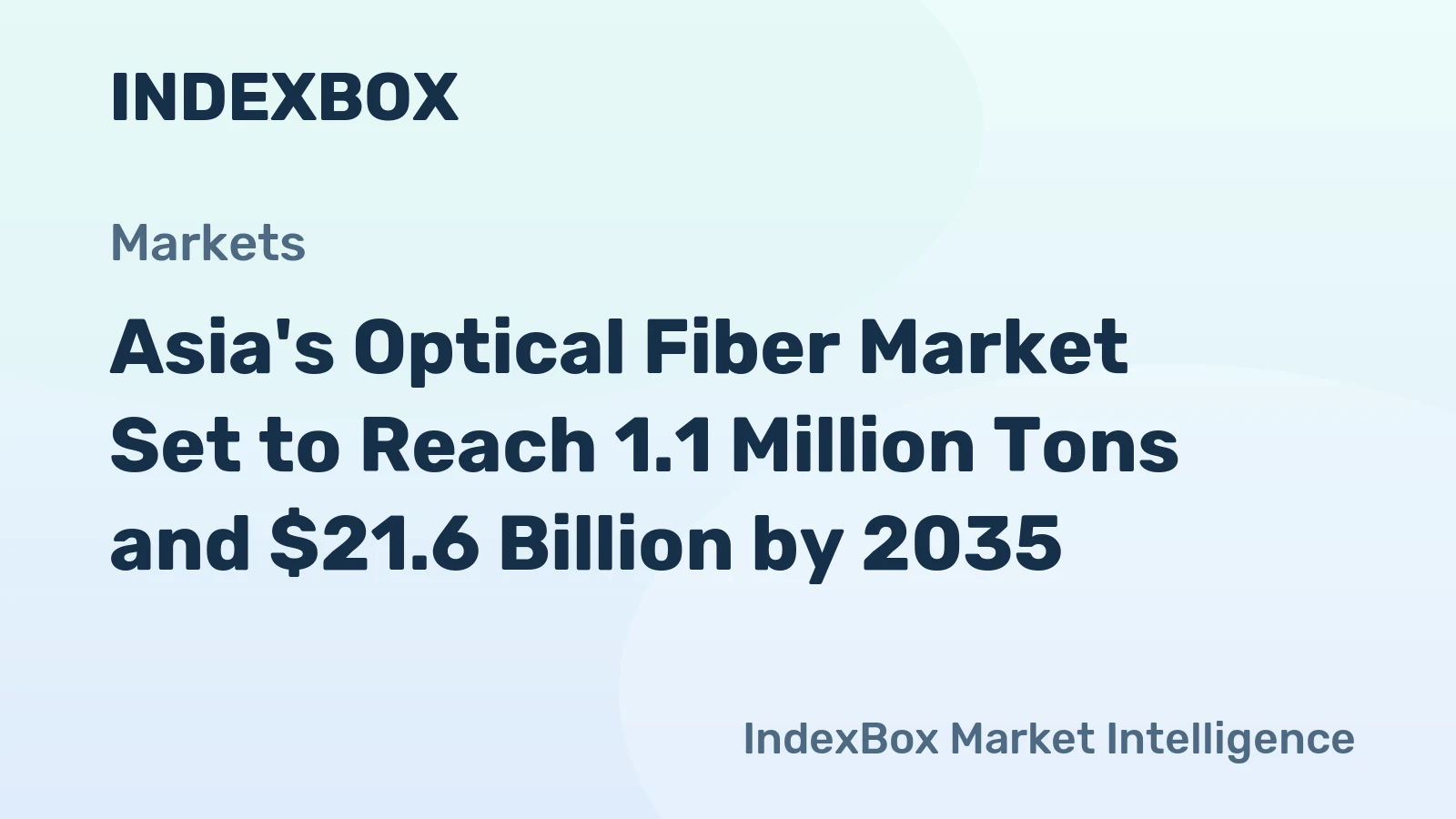 Asia's Optical Fiber Market Set to Reach 1.1 Million Tons and $21.6 Billion by 2035