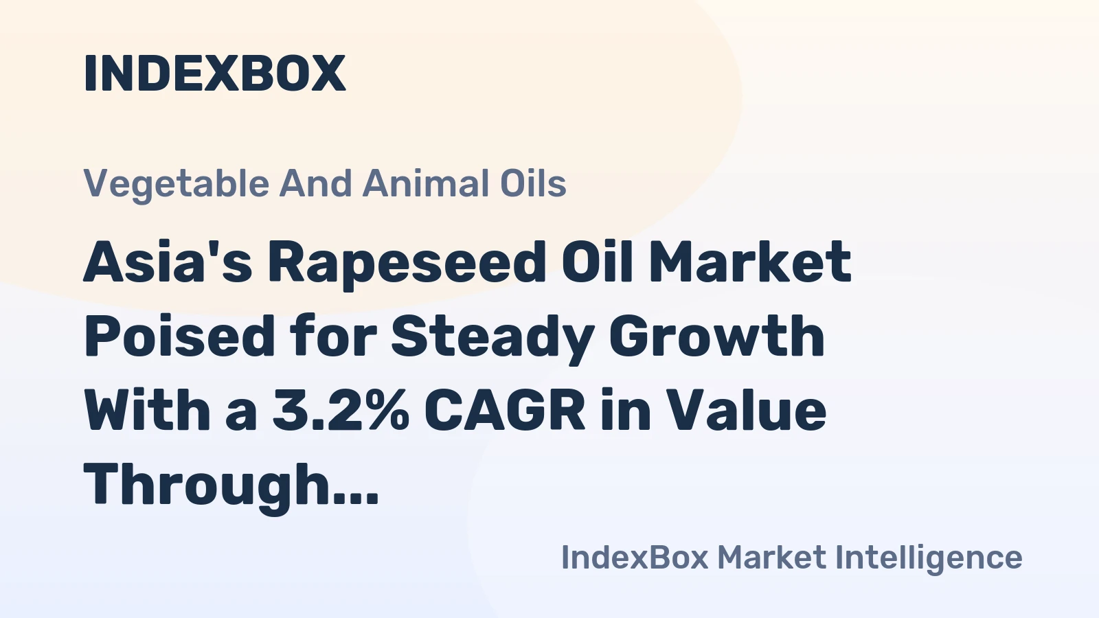 Asia's Rapeseed Oil Market Poised for Steady Growth With a 3.2% CAGR in Value Through 2035