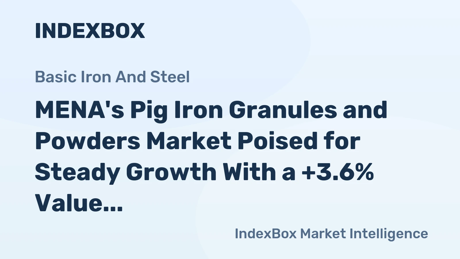 MENA's Pig Iron Granules and Powders Market Poised for Steady Growth With a +3.6% Value CAGR