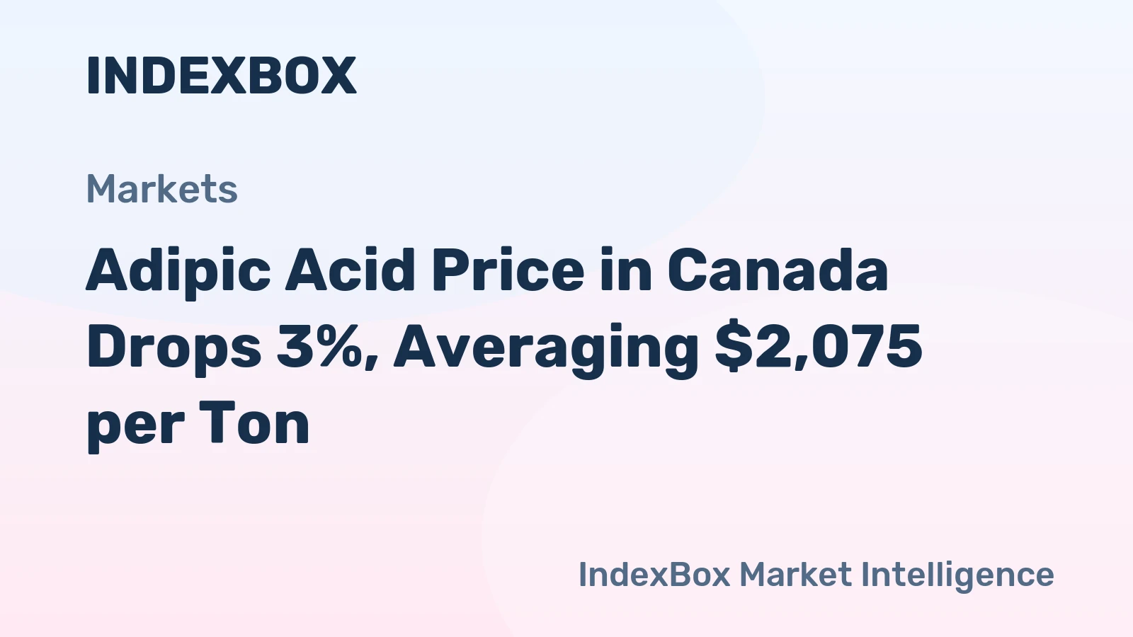 Adipic Acid Price in Canada Drops 3%, Averaging $2,075 per Ton