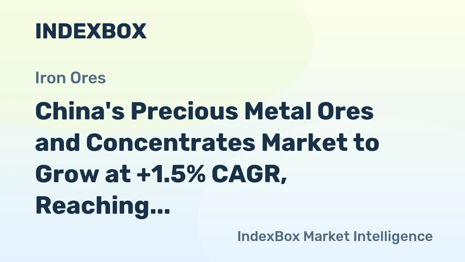 China's Precious Metal Ores and Concentrates Market to Grow at +1.5% CAGR, Reaching 5.3M Tons by 2035