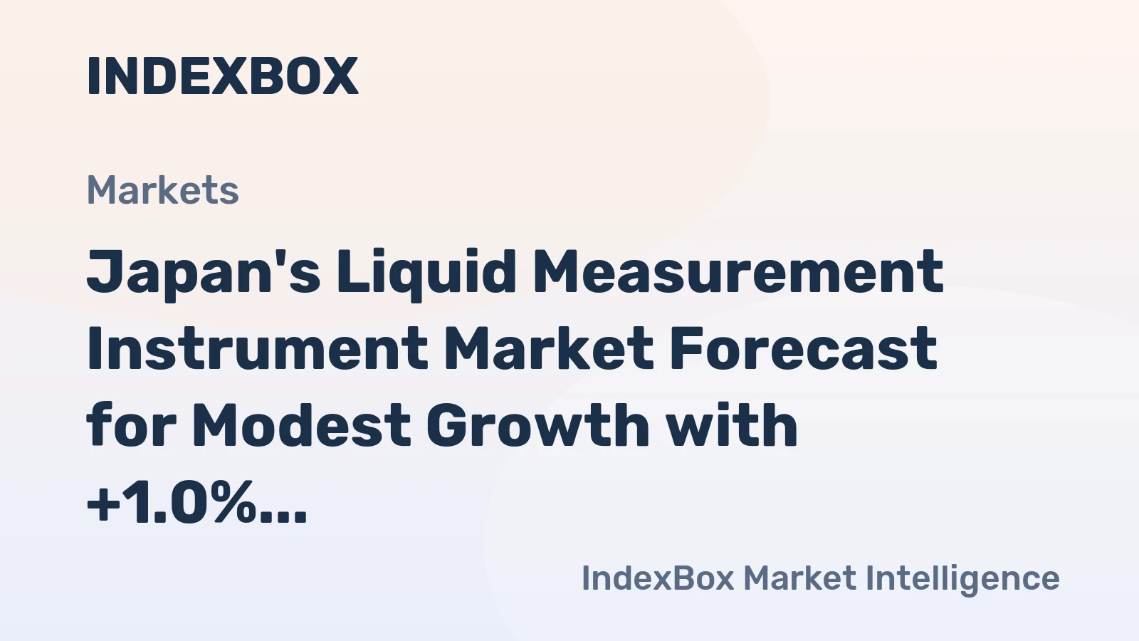 Japan's Liquid Measurement Instrument Market Forecast for Modest Growth with +1.0% Volume CAGR Through 2035