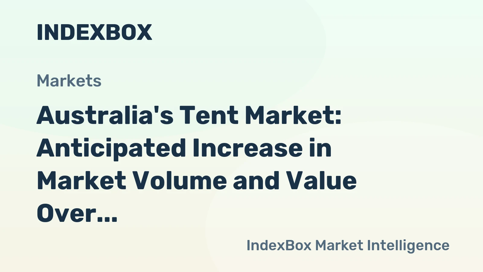 Australia's Tent Market: Anticipated Increase in Market Volume and Value Over Next Decade