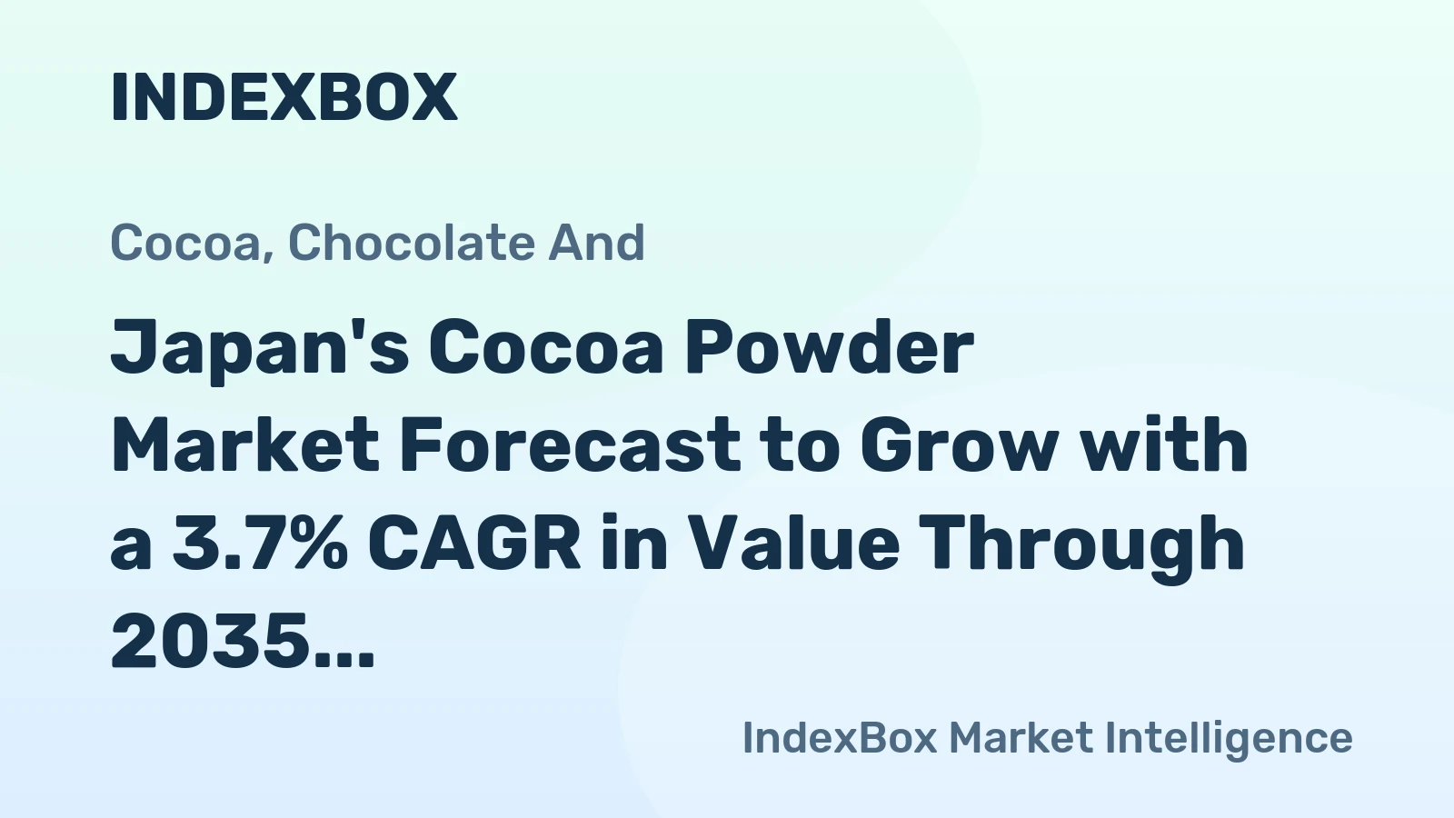 Japan's Cocoa Powder Market Forecast to Grow with a 3.7% CAGR in Value Through 2035