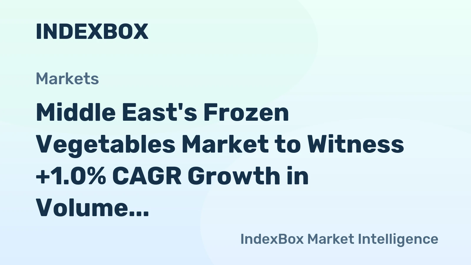 Middle East's Frozen Vegetables Market to Witness +1.0% CAGR Growth in Volume by 2035, Reaching 2.8M Tons