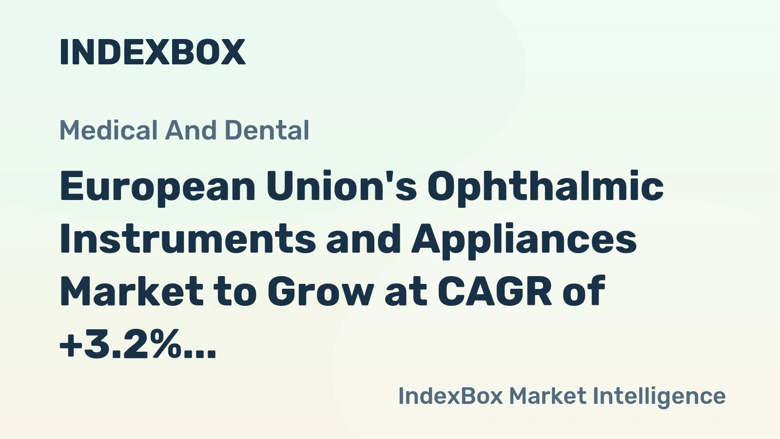 European Union's Ophthalmic Instruments and Appliances Market to Grow at CAGR of +3.2% to Reach $20.7B by 2035