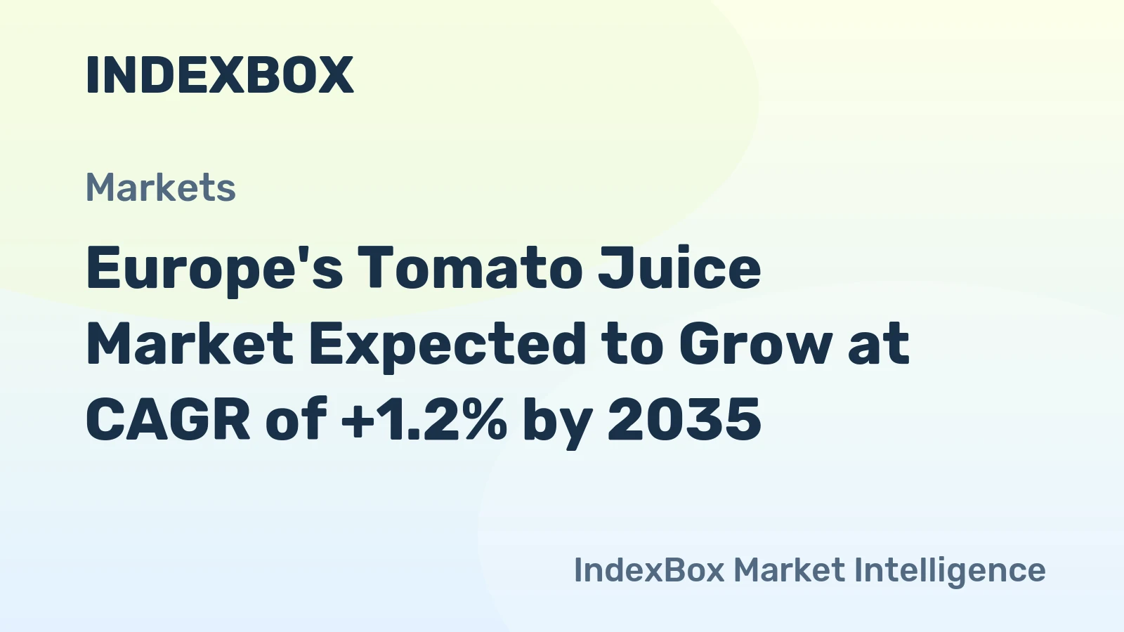 Europe's Tomato Juice Market Expected to Grow at CAGR of +1.2% by 2035