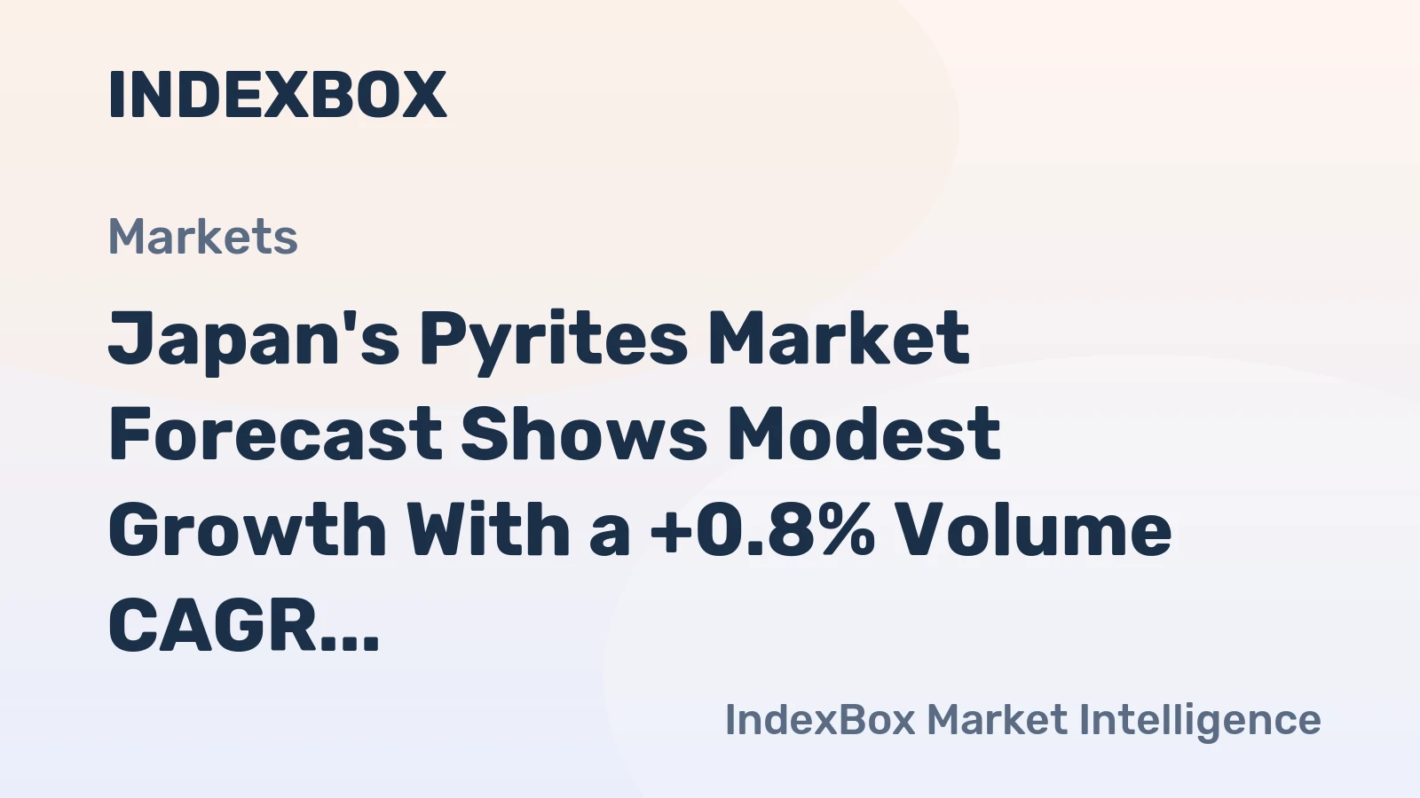 Japan's Pyrites Market Forecast Shows Modest Growth With a +0.8% Volume CAGR Through 2035
