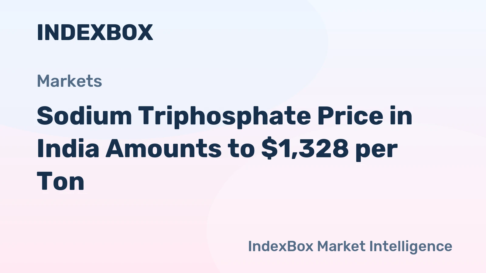 Sodium Triphosphate Price in India Amounts to $1,328 per Ton