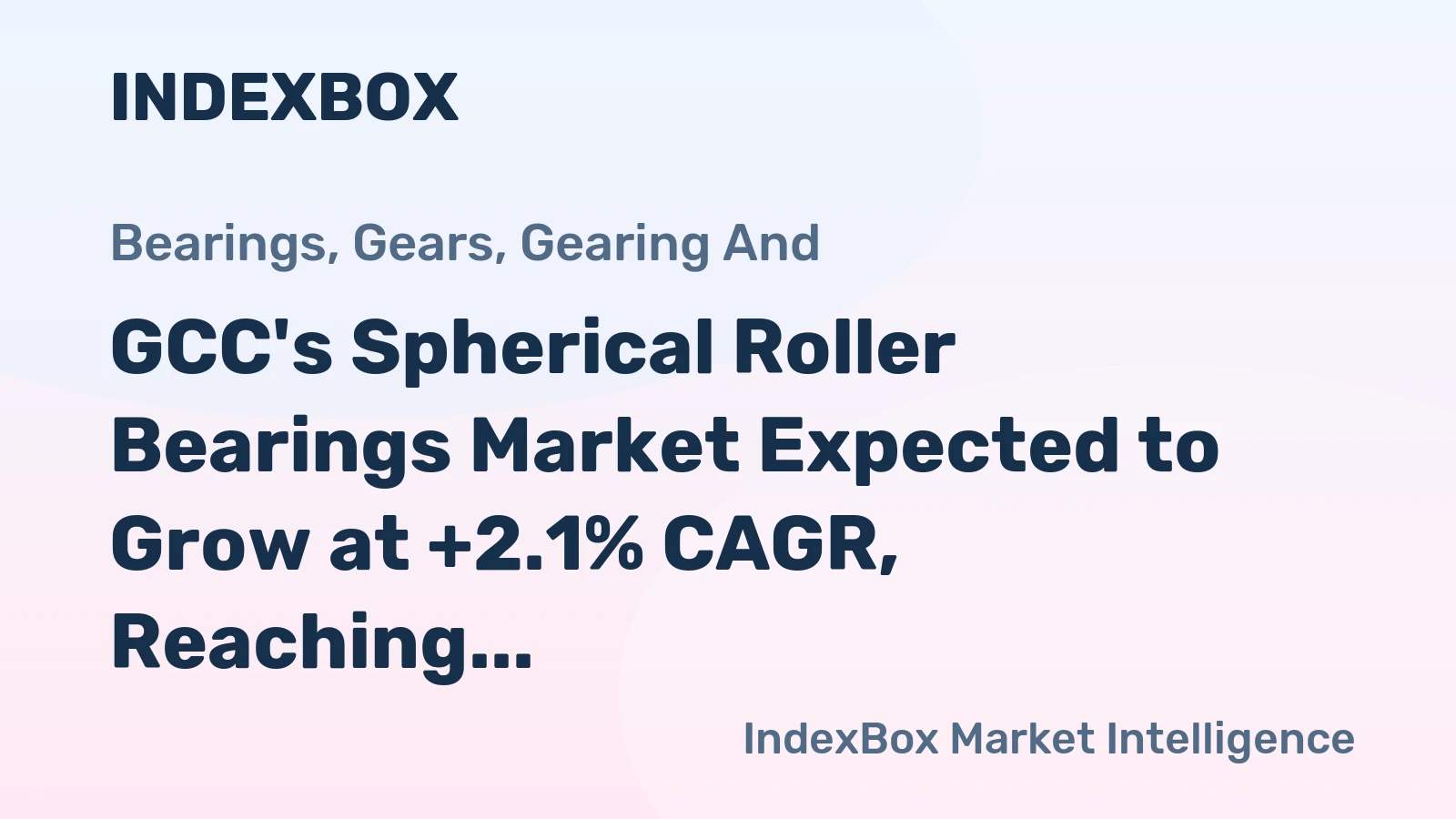 GCC's Spherical Roller Bearings Market Expected to Grow at +2.1% CAGR, Reaching 3.1K Tons by 2035